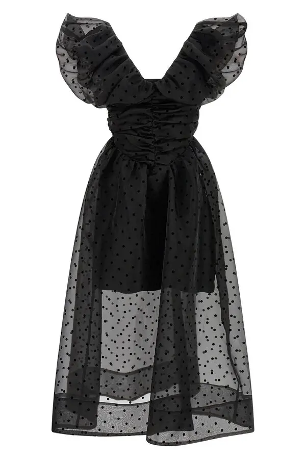 GANNI Organza Ruched' Dress