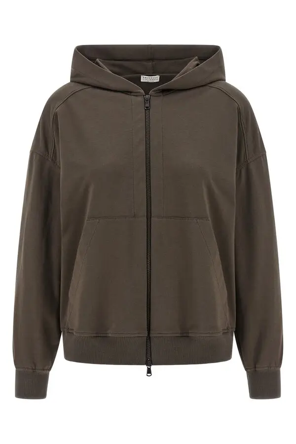 Brunello Cucinelli Monile Zip Hoodie - Brown