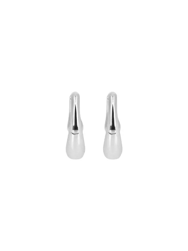 PANCONESI P" Sculptural Earrings In -plated Copper - Silver