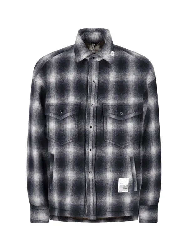 Mihara Yasuhiro Plaid Wool Shirt - Black