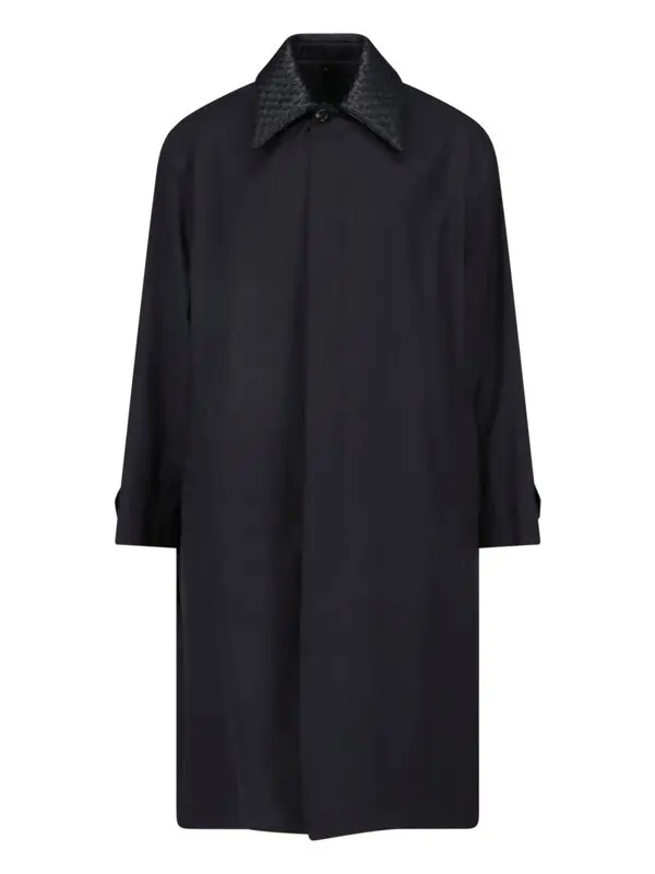 Bottega Veneta Coat In Wool And Silk Blend - Black
