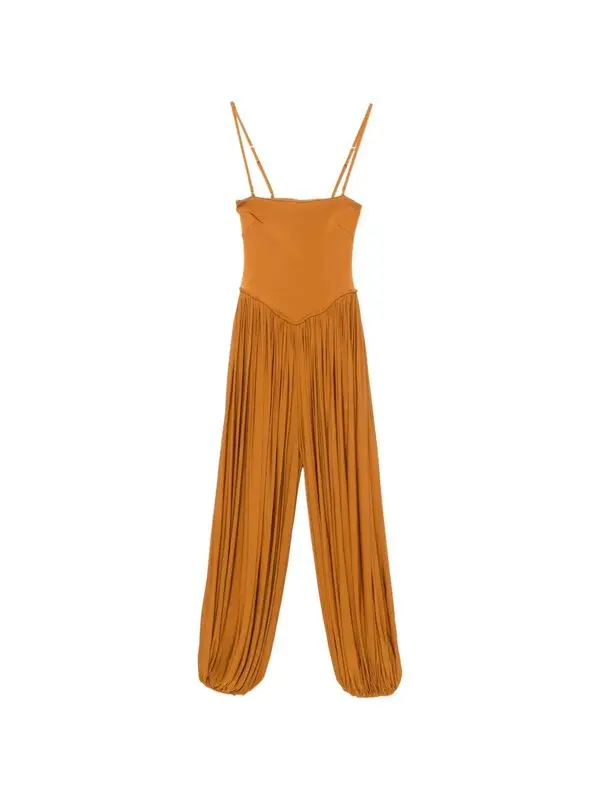 Zimmermann Luna Pleated-leg Jumpsuit - Brown