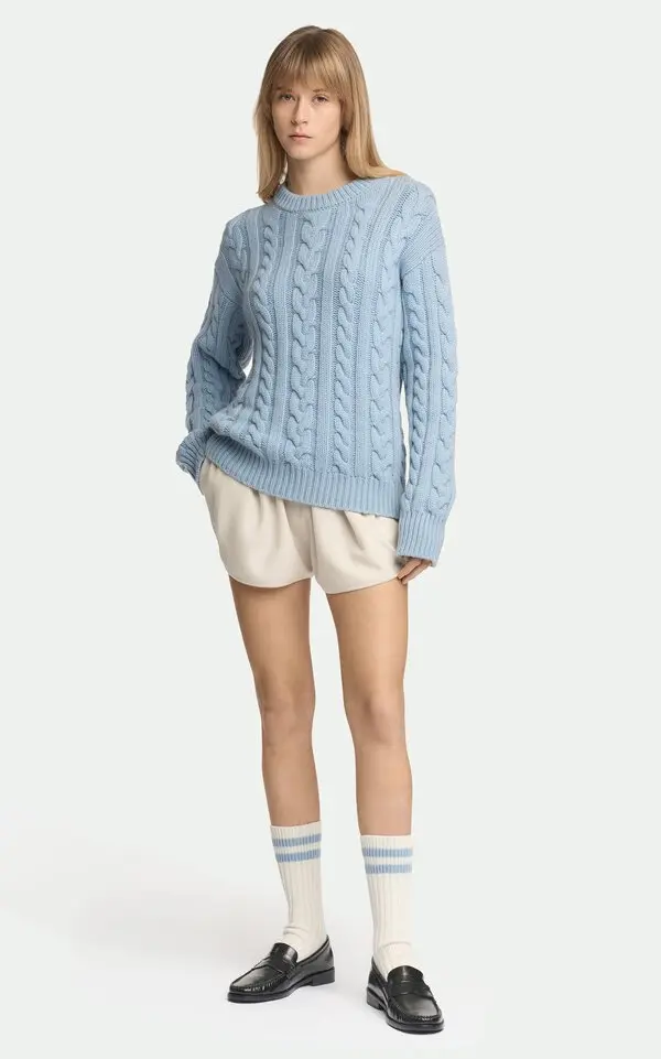 Malo Luxury Cashmere Crewneck Sweater - Blue
