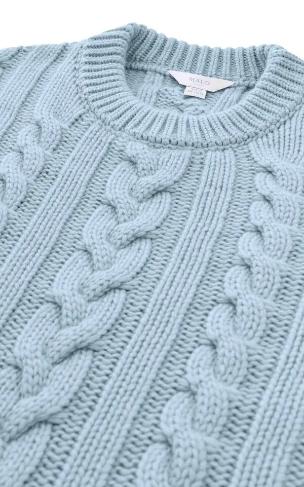Malo Luxury Cashmere Crewneck Sweater - Blue