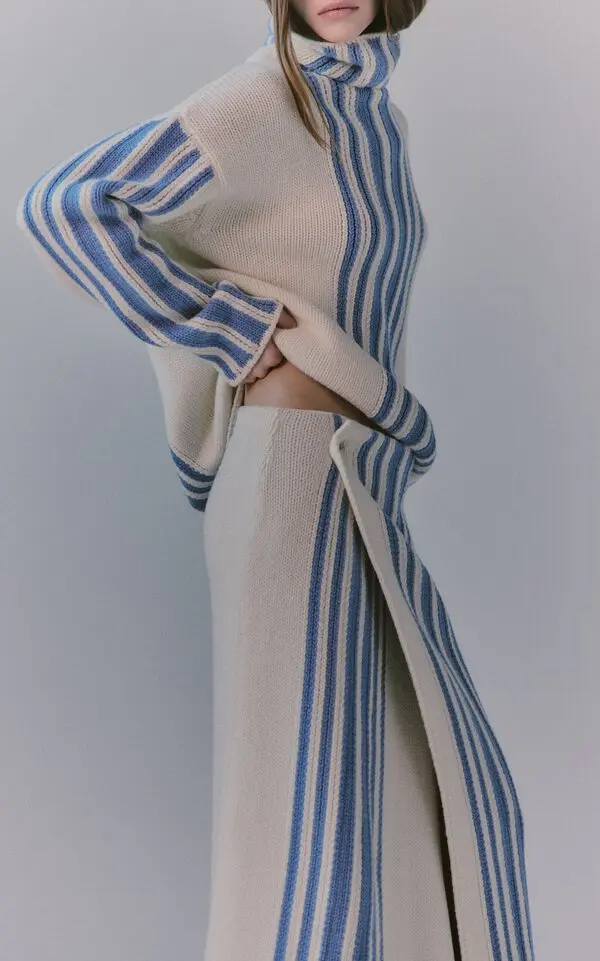 Malo Virgin Wool-cashmere Intarsia Wrap Skirt