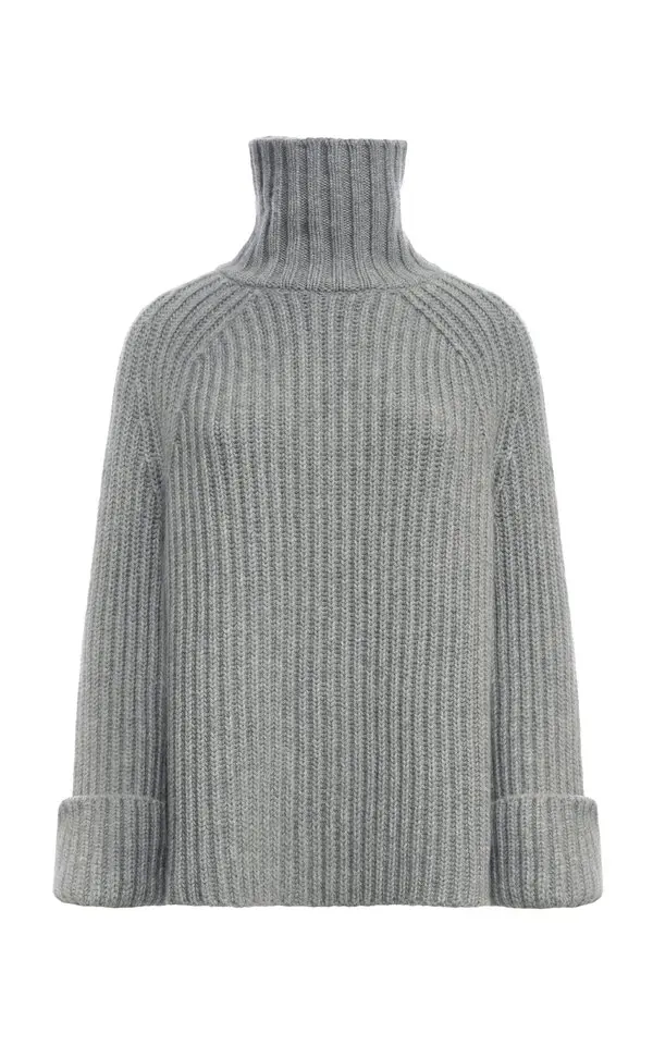 Malo Ribbed Raglan Cashmere Turtleneck