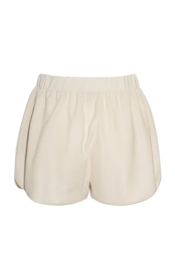 Malo Piqué Virgin Wool-silk Shorts