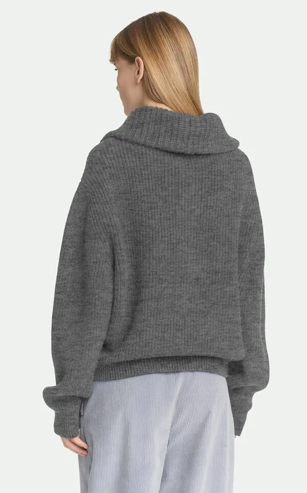 Malo Quarter Zip Ribbed Cashmere Sweater