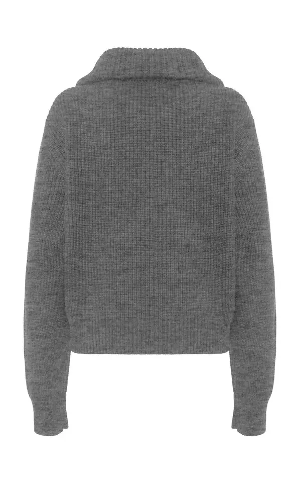 Malo Quarter Zip Ribbed Cashmere Sweater
