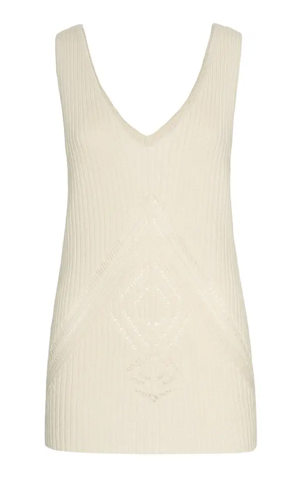 Malo Cashmere Pointelle Rib Top