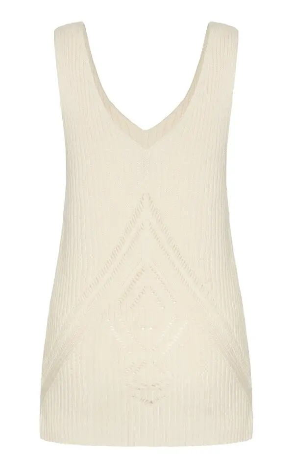 Malo Cashmere Pointelle Rib Top