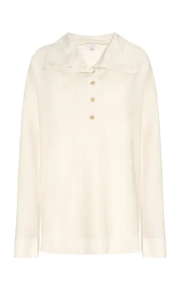 Malo Piqué Virgin Wool-silk Wide-necked Jumper