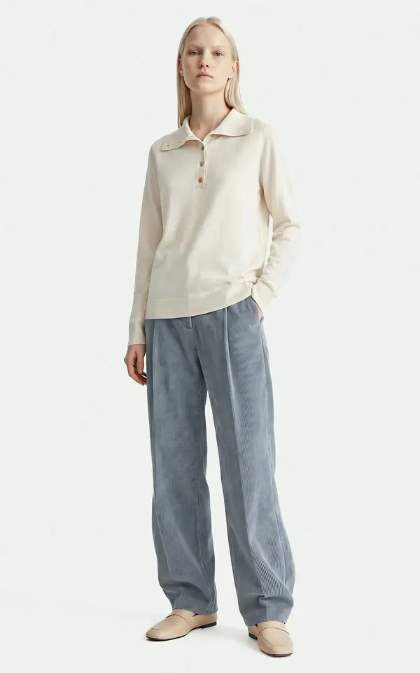 Malo Piqué Virgin Wool-silk Wide-necked Jumper