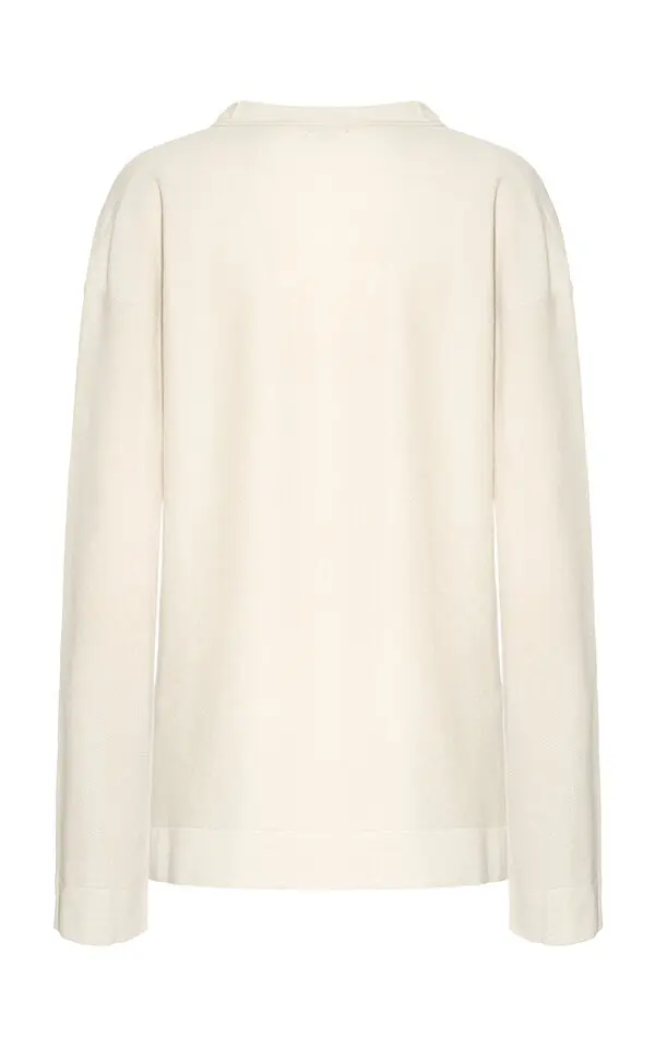 Malo Piqué Virgin Wool-silk Wide-necked Jumper