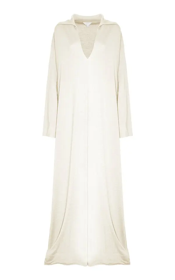 Malo Cashmere-silk Maxi Kaftan Dress - Ivory