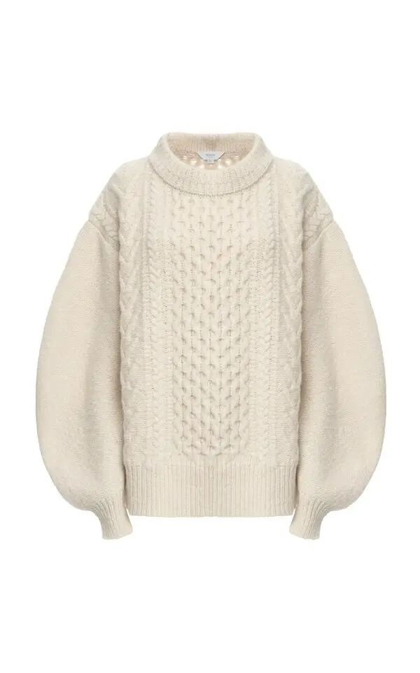 Malo Aran Virgin Wool-cashmere Crewneck Sweater