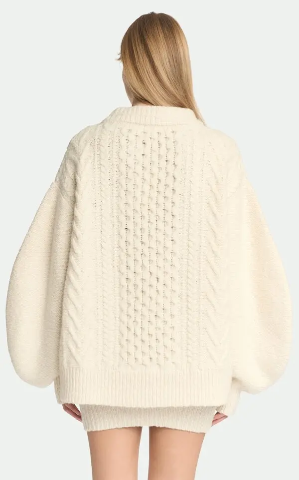 Malo Aran Virgin Wool-cashmere Crewneck Sweater