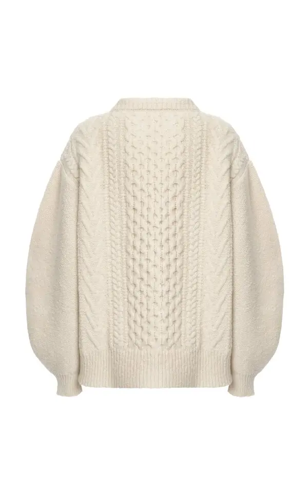 Malo Aran Virgin Wool-cashmere Crewneck Sweater