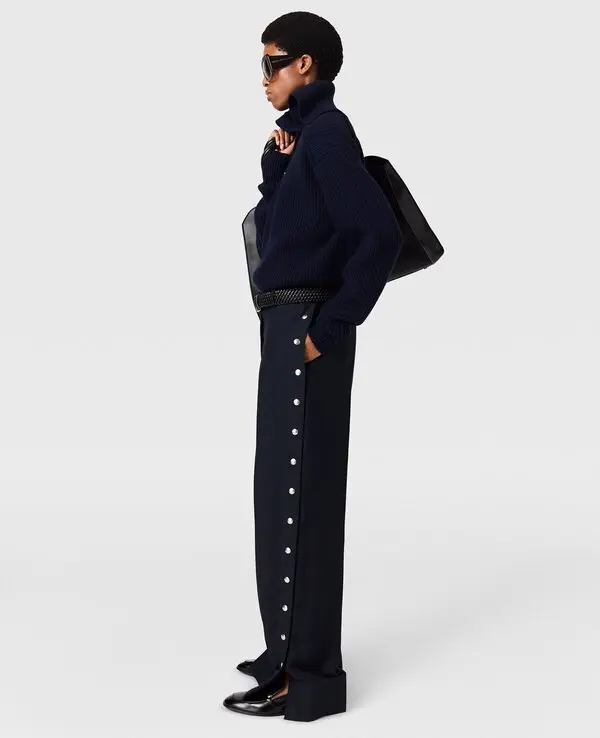 Stella McCartney Snap Detail Tailored Trousers - Navy