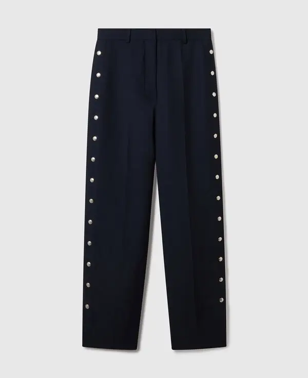 Stella McCartney Snap Detail Tailored Trousers - Navy
