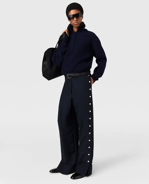 Stella McCartney Snap Detail Tailored Trousers - Navy