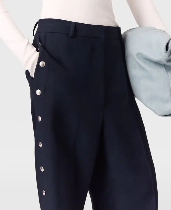 Stella McCartney Snap Detail Tailored Trousers - Navy