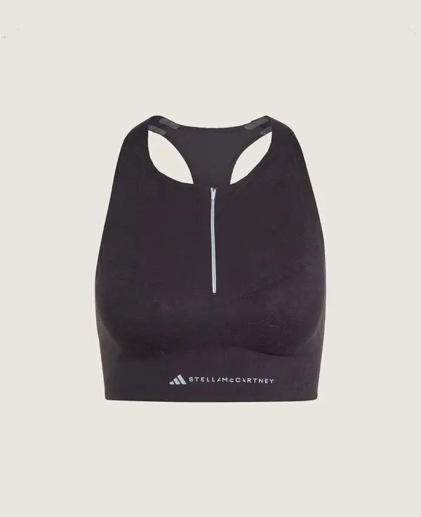 Stella McCartney Adidas Running Floral Lace Crop Top - Black
