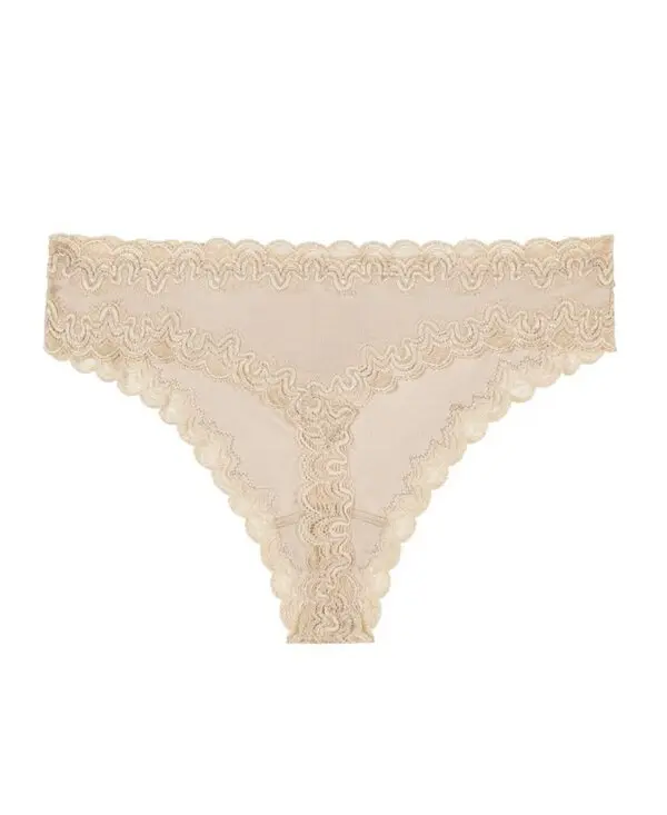 Uwila Warrior Soft Silk Lace Trim Thong - Smoke Grey