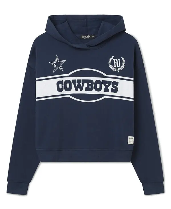 Junk Food Clothing Dallas Cowboys Oversized Crop Hoodie - True Navy