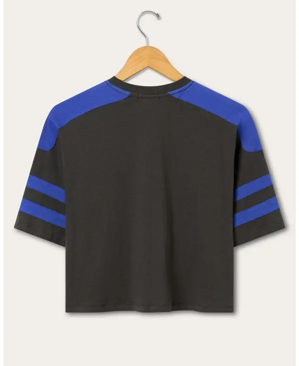 Junk Food Clothing Los Angeles Rams Striped Bling Crop Tee