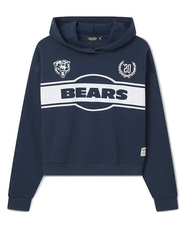 Junk Food Clothing Chicago Bears Oversized Crop Hoodie - True Navy