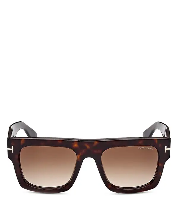 TOM FORD Fausto Geometric Sunglasses, 53mm - Havana/brown Gradient