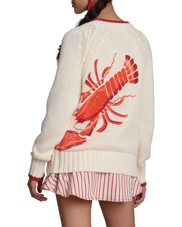 Avec Les Filles Lobster Intarsia Toggle Cardigan
