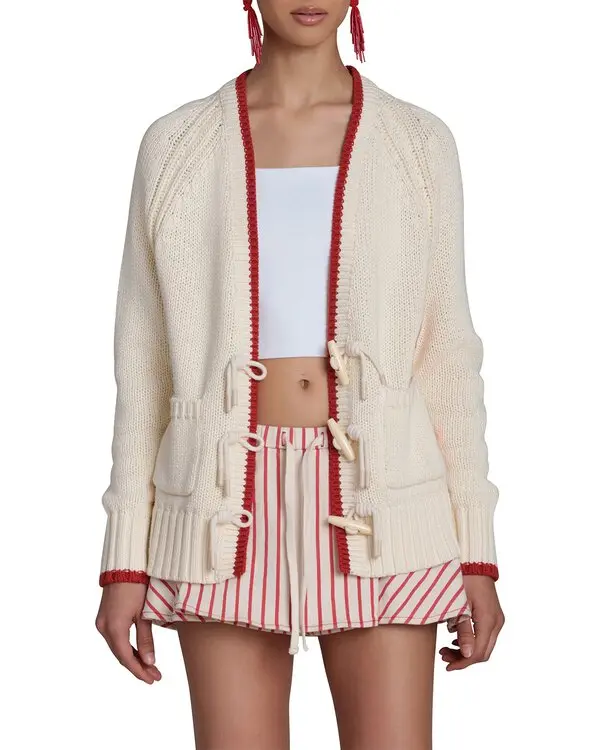 Avec Les Filles Lobster Intarsia Toggle Cardigan