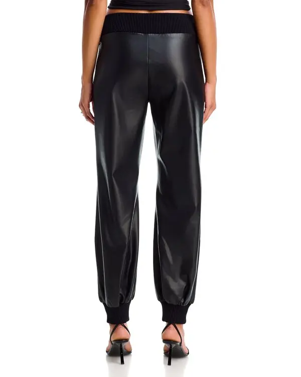 Norma Kamali Puff Faux Leather Jogger Pants