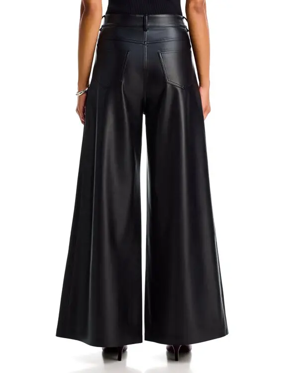 Norma Kamali Wide Leg Faux Leather Pants