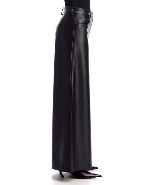 Norma Kamali Wide Leg Faux Leather Pants