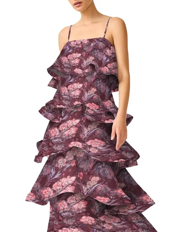 ELLIATT Rosaria Printed Ruffle Tiered Gown