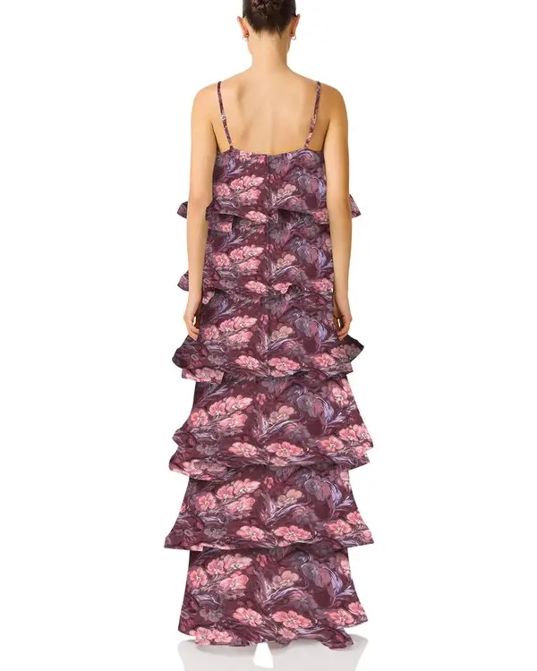 ELLIATT Rosaria Printed Ruffle Tiered Gown
