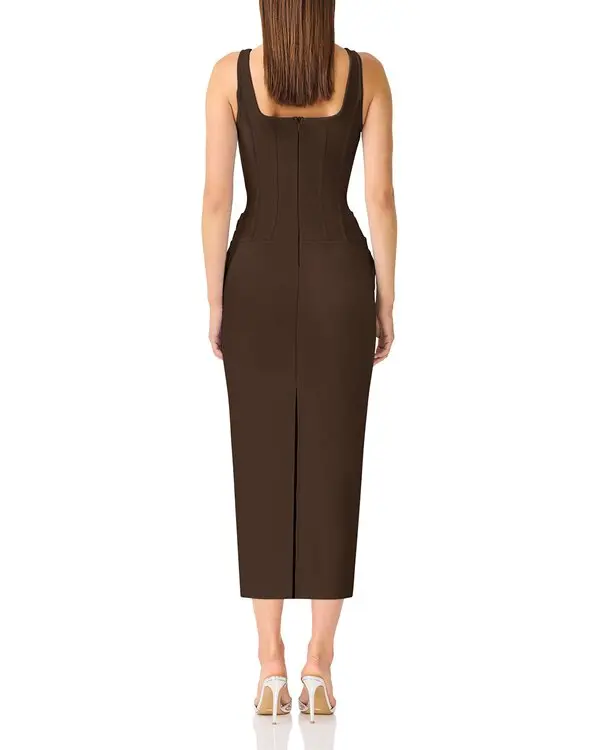 ELLIATT Floriana Sleeveless Square Neck Midi Dress