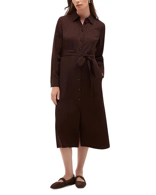 HOBBS LONDON Georgianna Belted Shirt Dress - Deep Brown