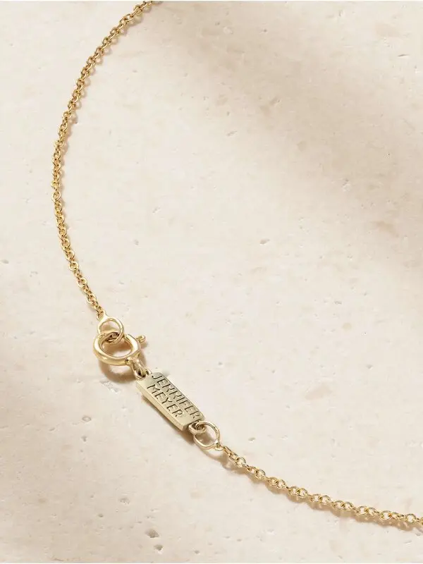 JENNIFER MEYER Mini Flower 18-karat Gold, Emerald And Diamond Necklace