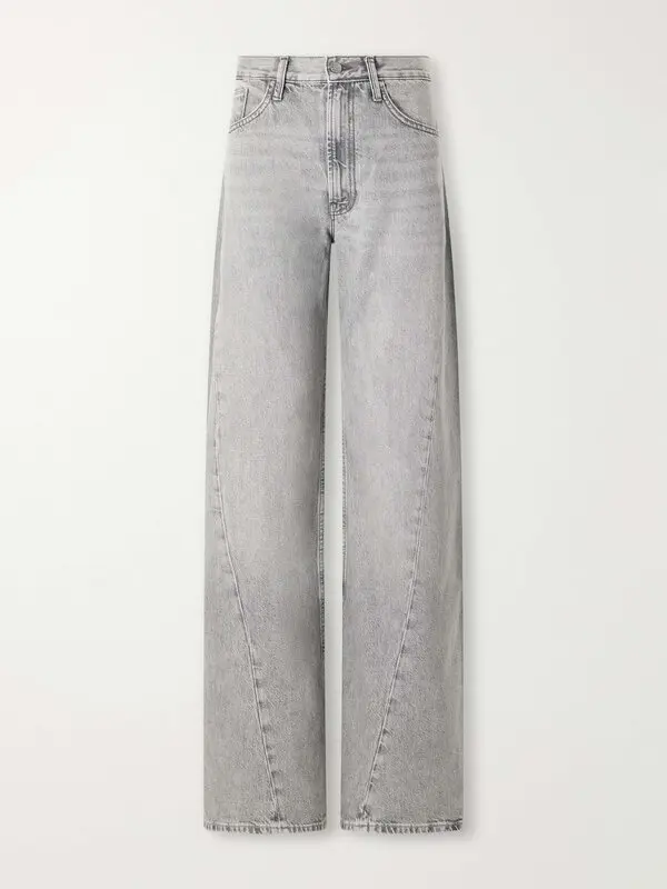 MOTHER The Lemon Twist Sneak High-rise Wide-leg Jeans - Gray