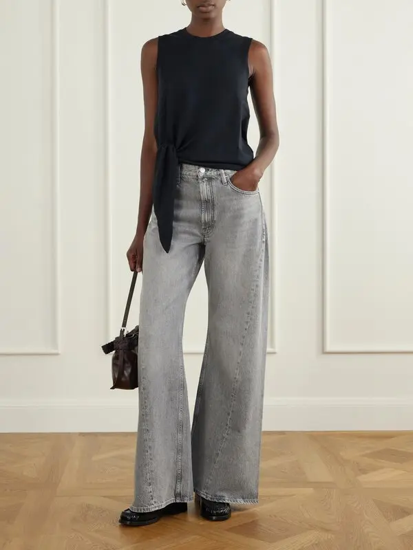 MOTHER The Lemon Twist Sneak High-rise Wide-leg Jeans