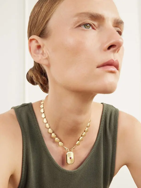 MARIE LICHTENBERG 18-karat And Ruby Love Scapular Necklace