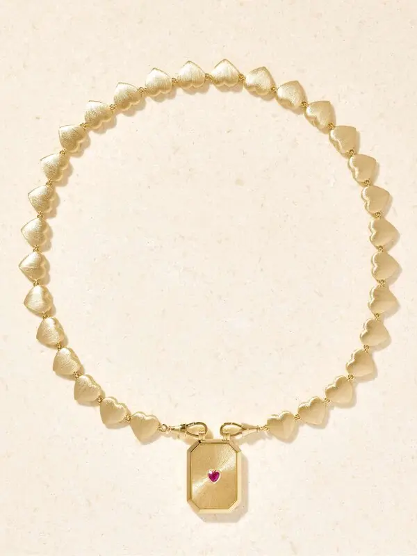 MARIE LICHTENBERG 18-karat And Ruby Love Scapular Necklace