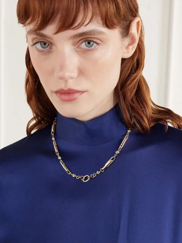 LUCY DELIUS 14-karat Stirrup Necklace