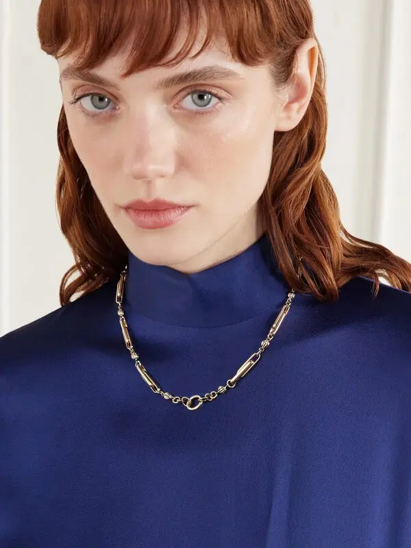 LUCY DELIUS 14-karat Stirrup Necklace