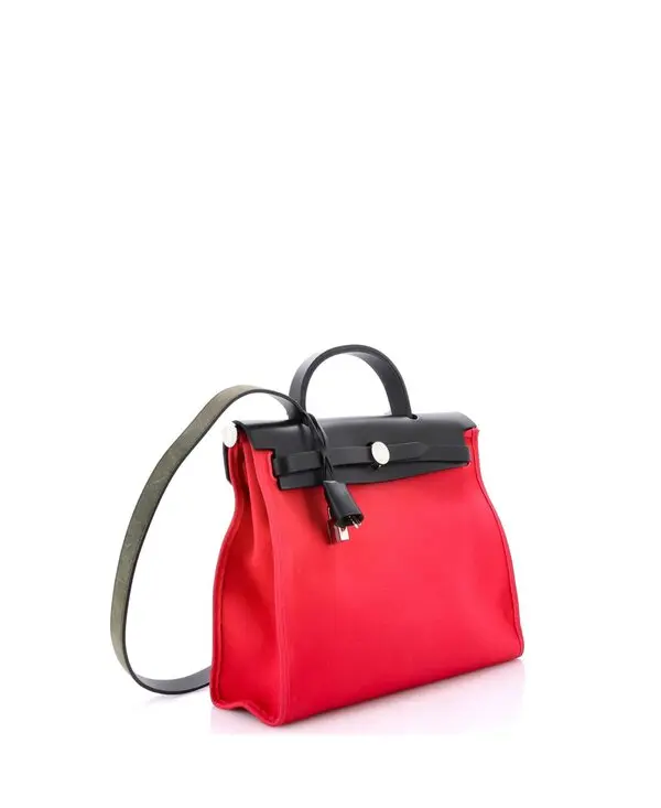 Hermès 31 Herbag Zip Leather And Toile
