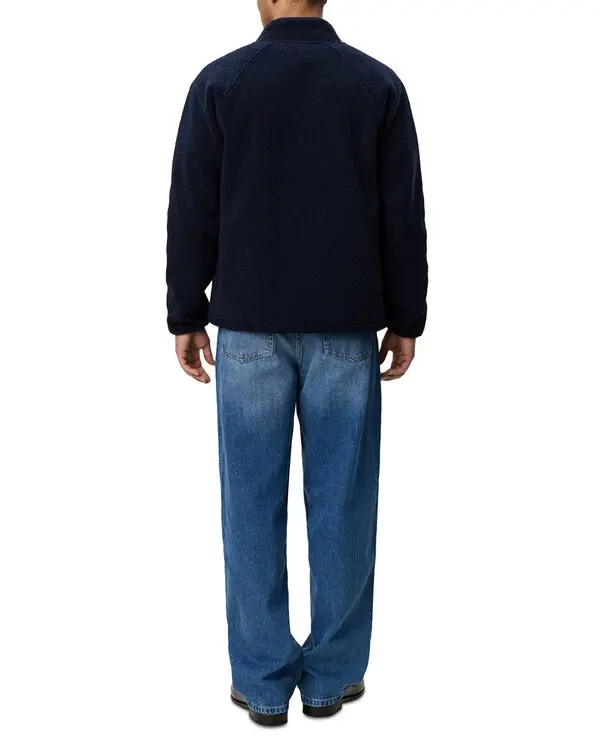 LES DEUX Logo Patch Zip Teddy Jacket